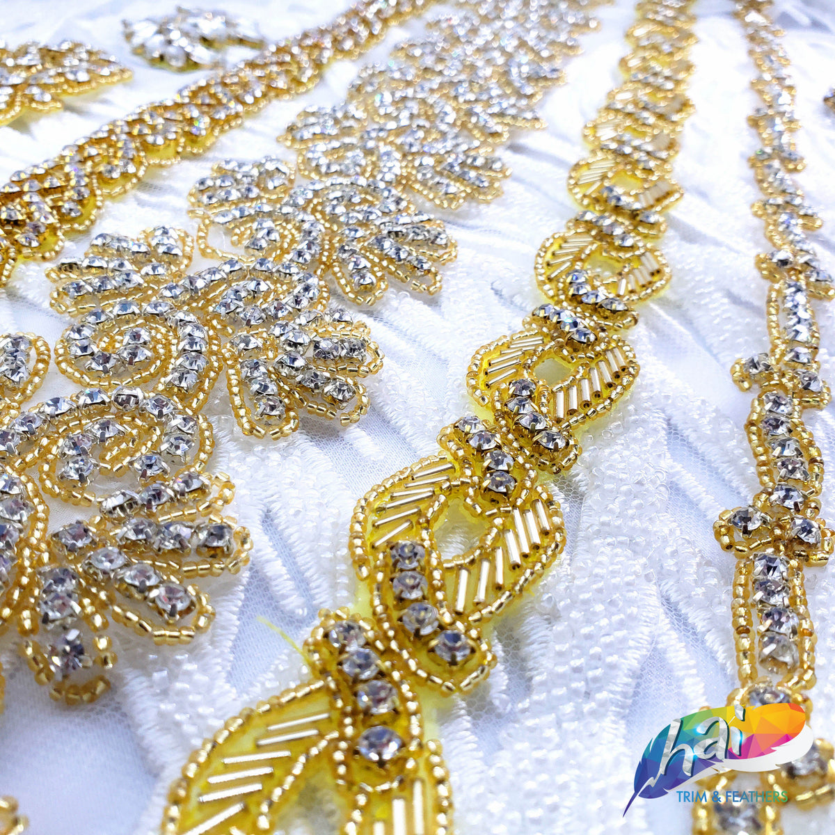Beaded Rhinestone Trims – Hai Trim & Feathers