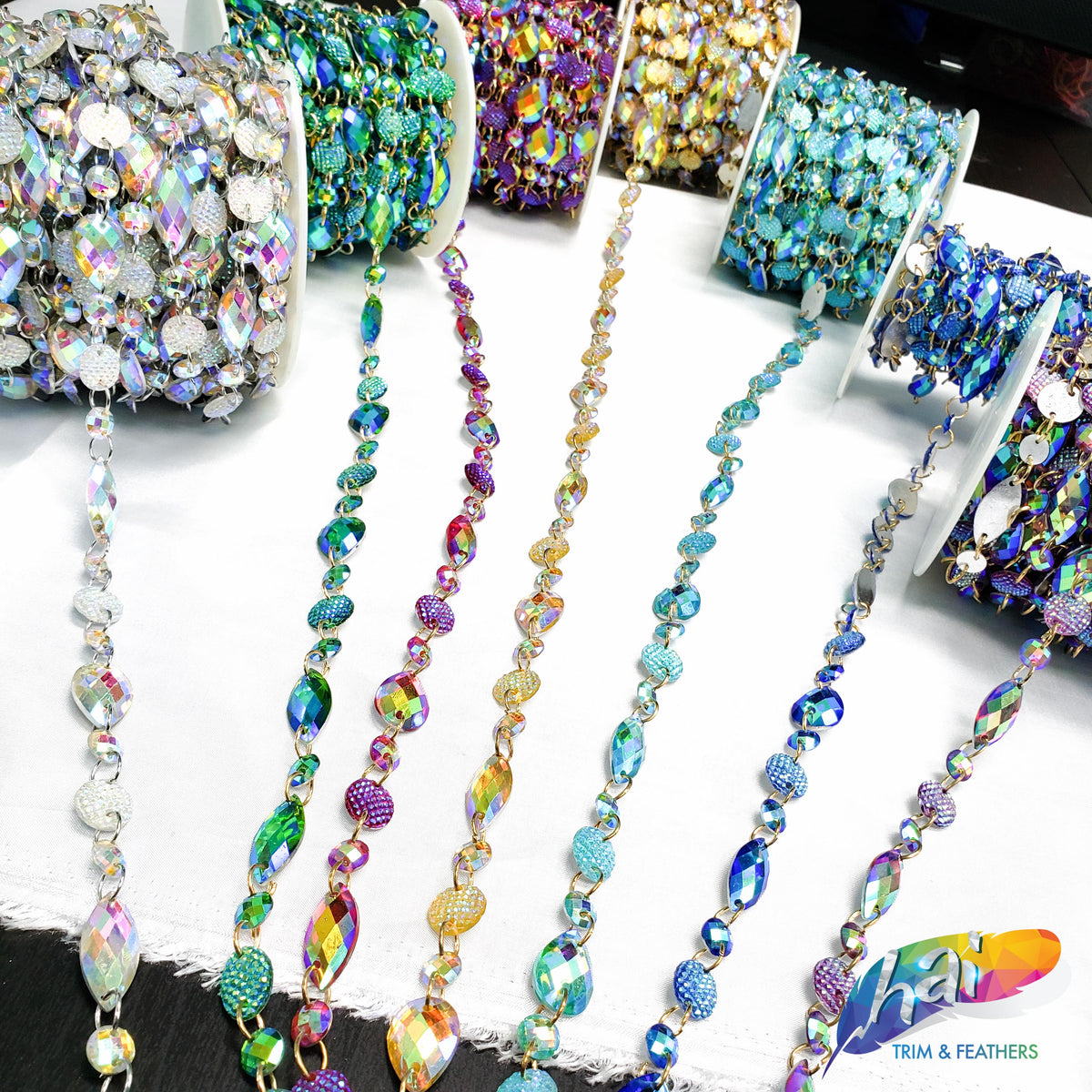 Beaded-Acrylic Trims – Hai Trim & Feathers