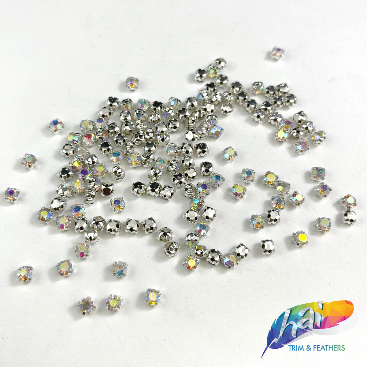 16ss Crystal AB Sew-on Rhinestone w/ Metal Setting (144 pieces) – Hai ...