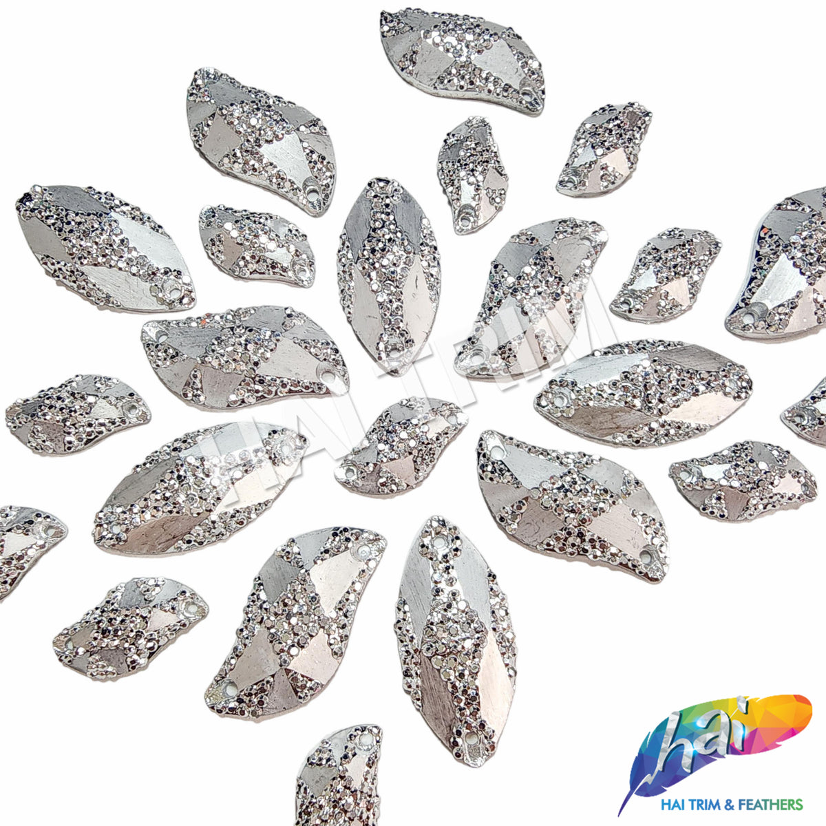 Silver Meteorite Textured Resin Stones – Hai Trim & Feathers
