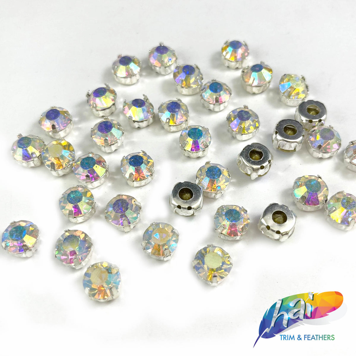 45ss Crystal AB Sew-on Rhinestone w/ Metal Setting (36 pieces) – Hai ...