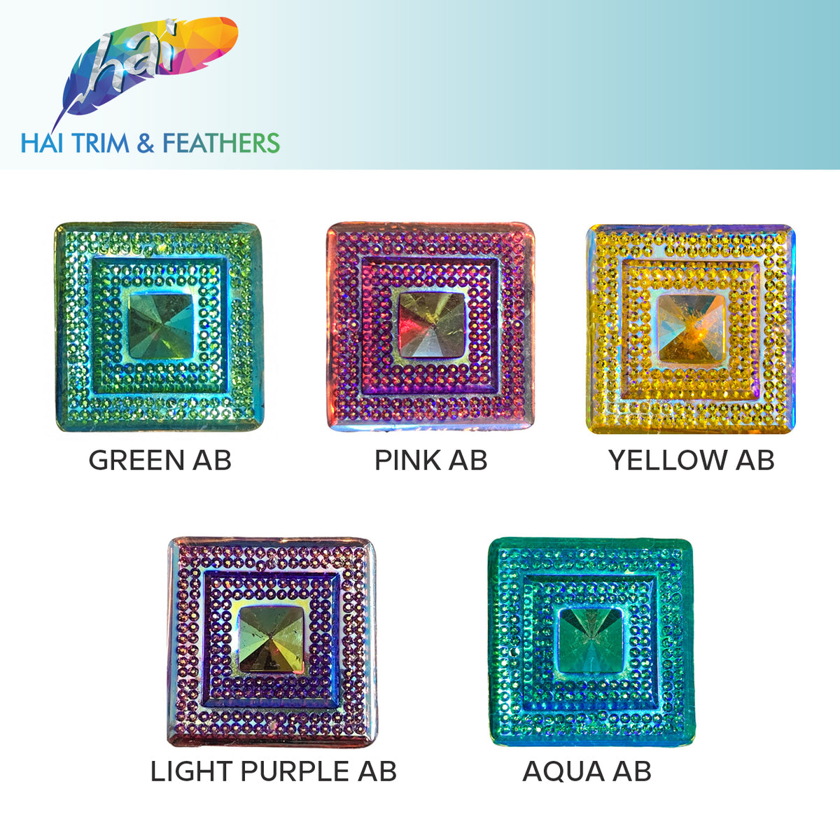 38x38mm Textured Square Medallion Color AB Resin Stones (4 pieces ...
