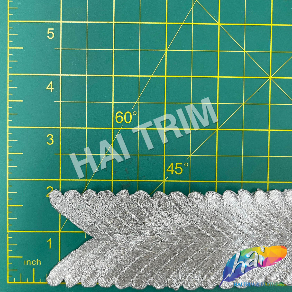 1 3/4" Metallic Herringbone Embroidered Trim, EMB-003 – Hai Trim & Feathers