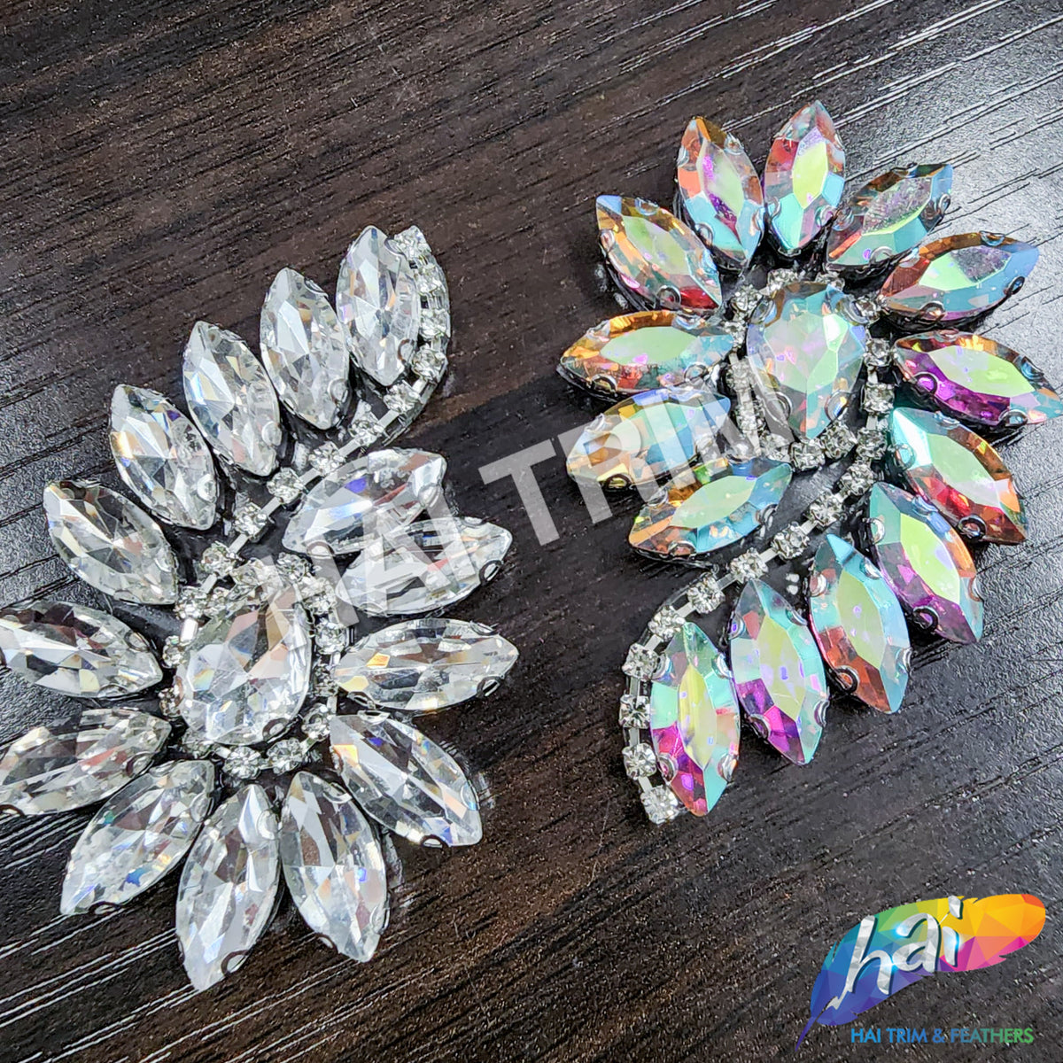 Crystal Swirl Motif Rhinestone Iron On Applique, IA-078 – Hai Trim ...