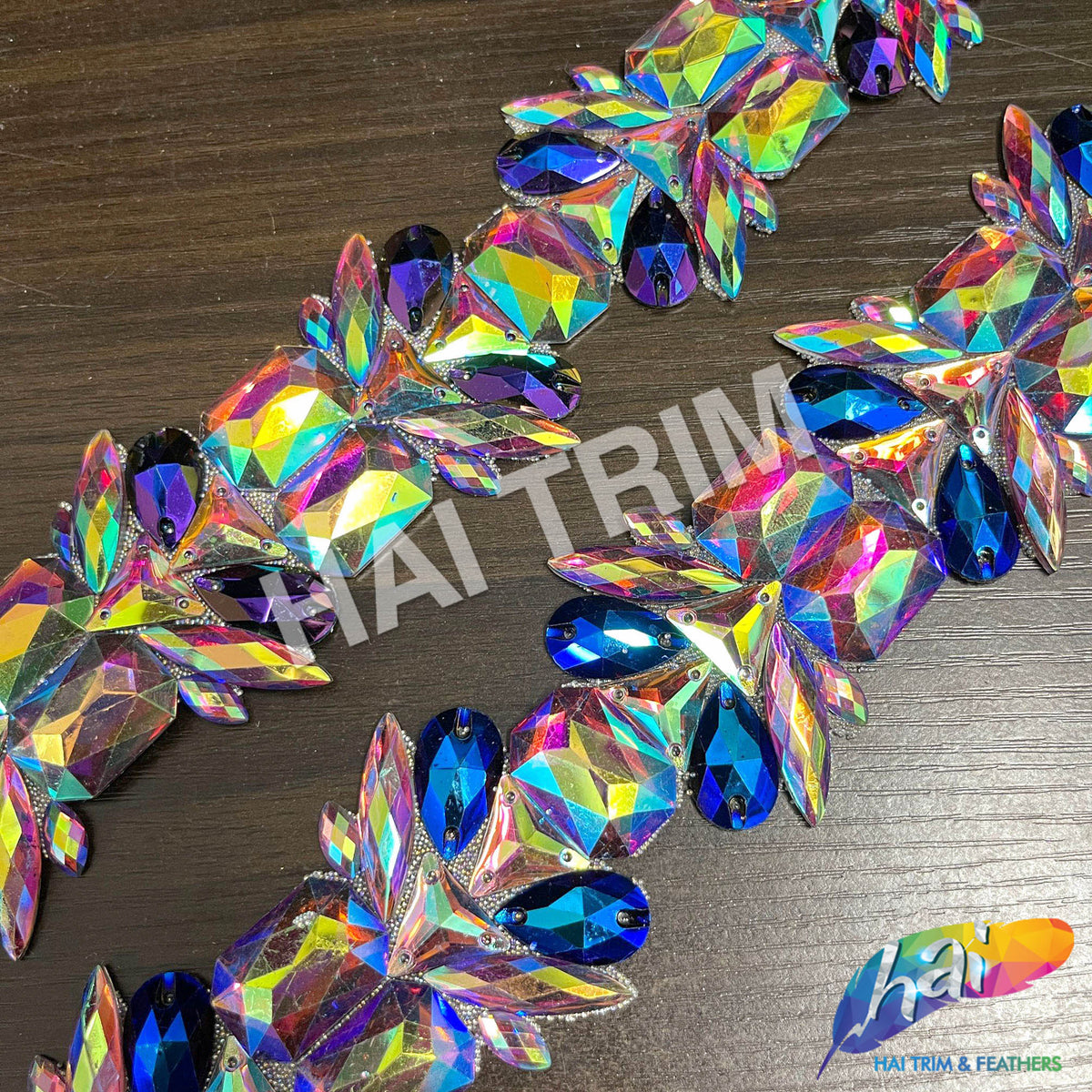2 1/4" Multicolor Purple AB Spike Iron On Trim, IRT-157 – Hai Trim ...