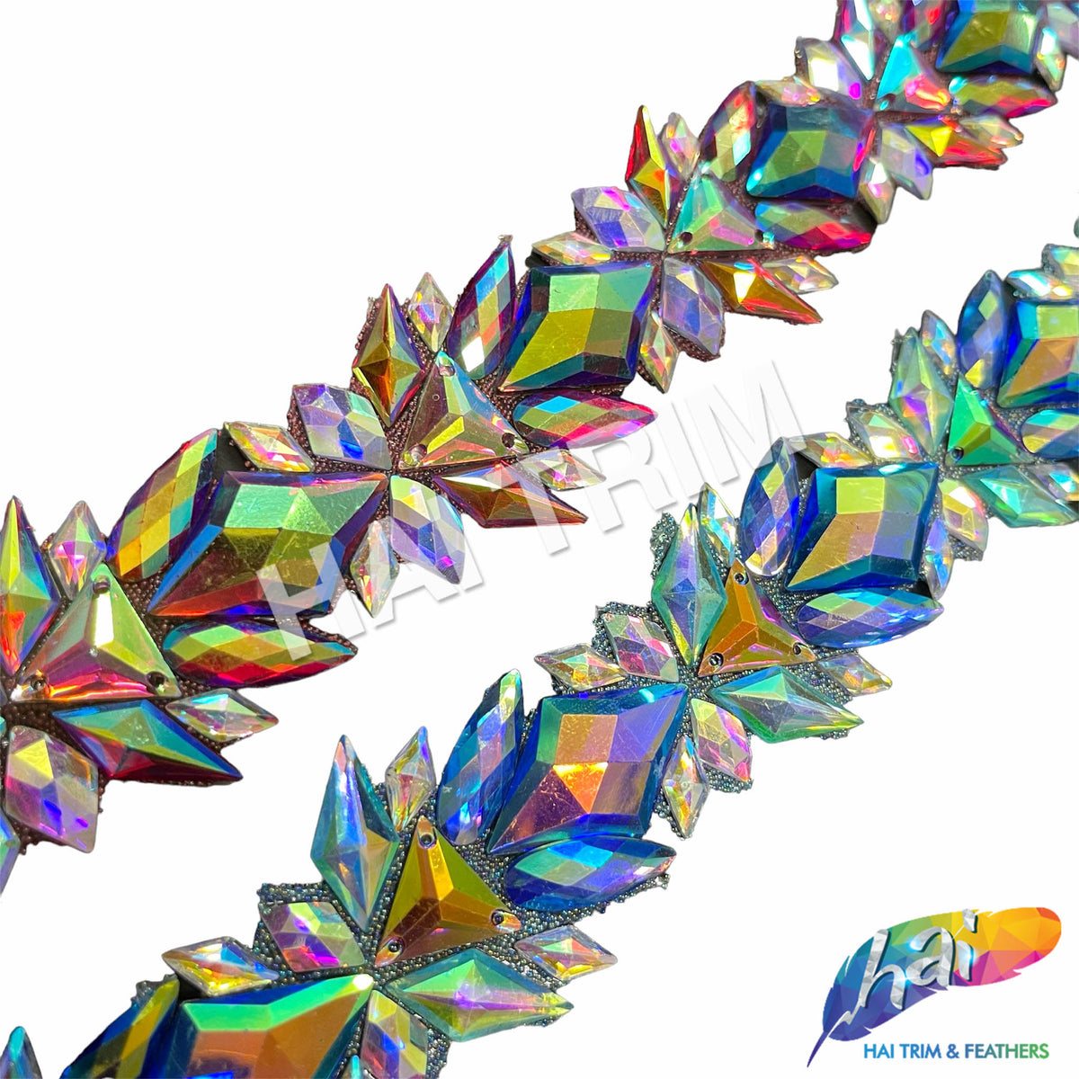1 1/2" Multicolor Spike Iron On Trim, IRT-159 – Hai Trim & Feathers