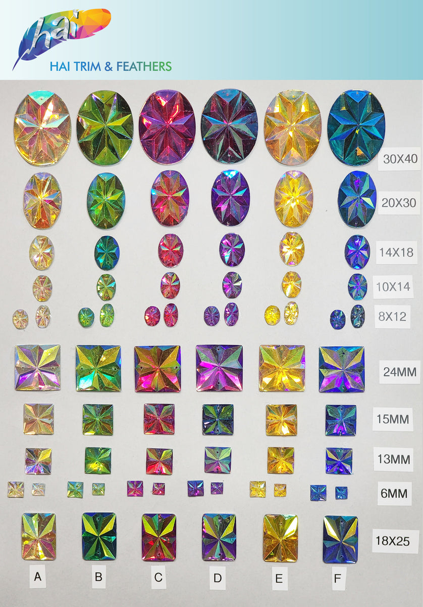 Royal Blue AB Carved Textured Resin Stones – Hai Trim & Feathers