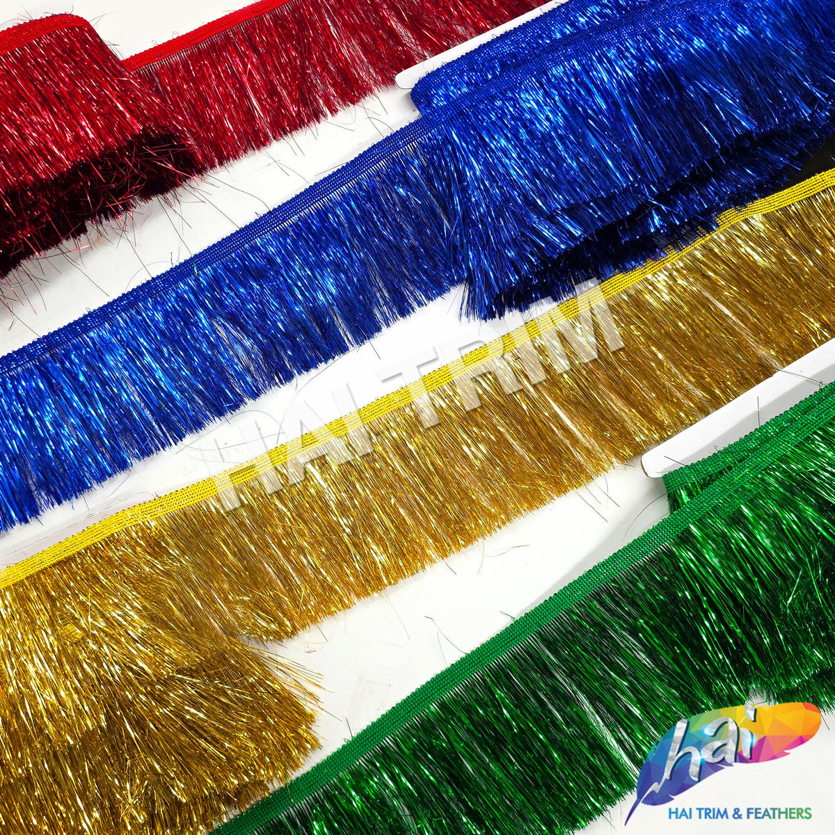 8" Plastic Tinsel/Lurex Fringe – Hai Trim & Feathers
