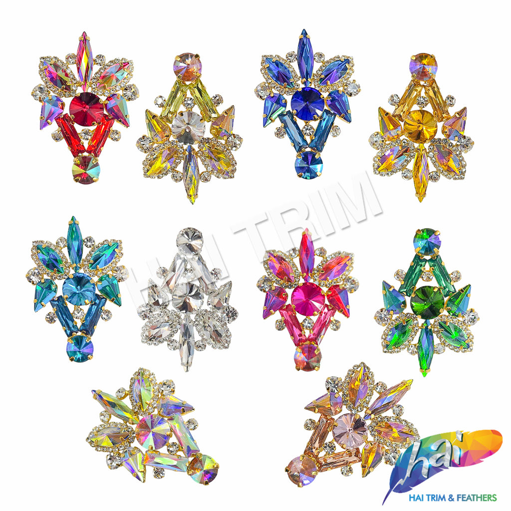 Fancy Color Motif Rhinestone Applique, YH-505 – Hai Trim & Feathers