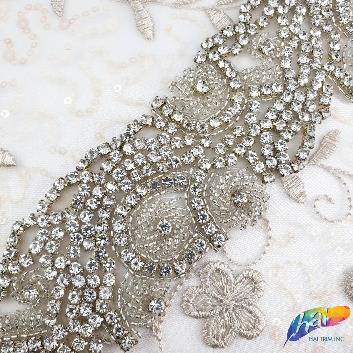 2 1/4” Beaded Rhinestone Trim (sold by yard piece), BRT-030 – Hai Trim ...