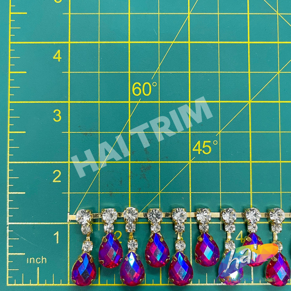 SALE! 1 1/4" Color AB Dangling Rhinestone Trim, ACR-016 – Hai Trim ...