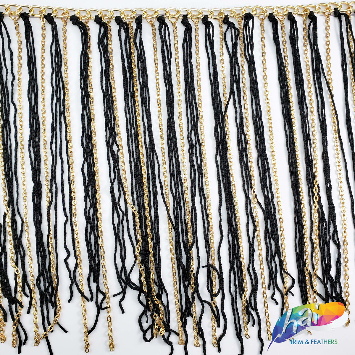 7 1/2" Chainette Fringe with Gold Chain Link – Hai Trim & Feathers
