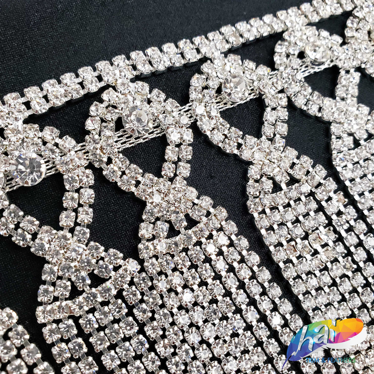 4" Braided Tassel Crystal Rhinestone Fringe, RF-051 – Hai Trim & Feathers