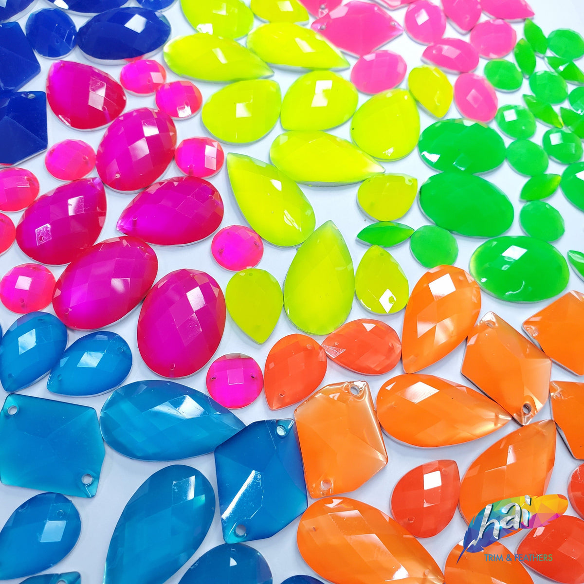 Neon Green Resin Stones – Hai Trim & Feathers