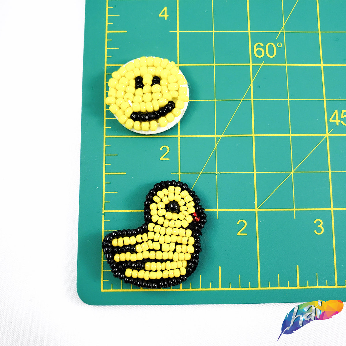 Yellow Smiley Face Beaded Patch, BA-134 – Hai Trim & Feathers